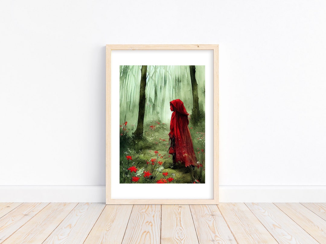 Little Red Riding Hood Art Print Little Red Riding Hood Watercolor Art ...