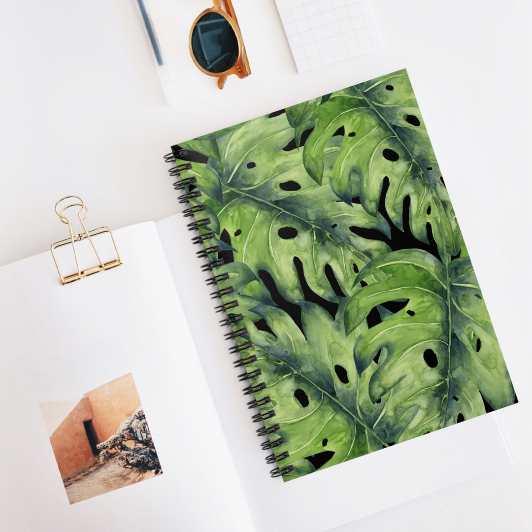 Spiral Notebook, Monstera Pattern From My Original Hand-painted ...