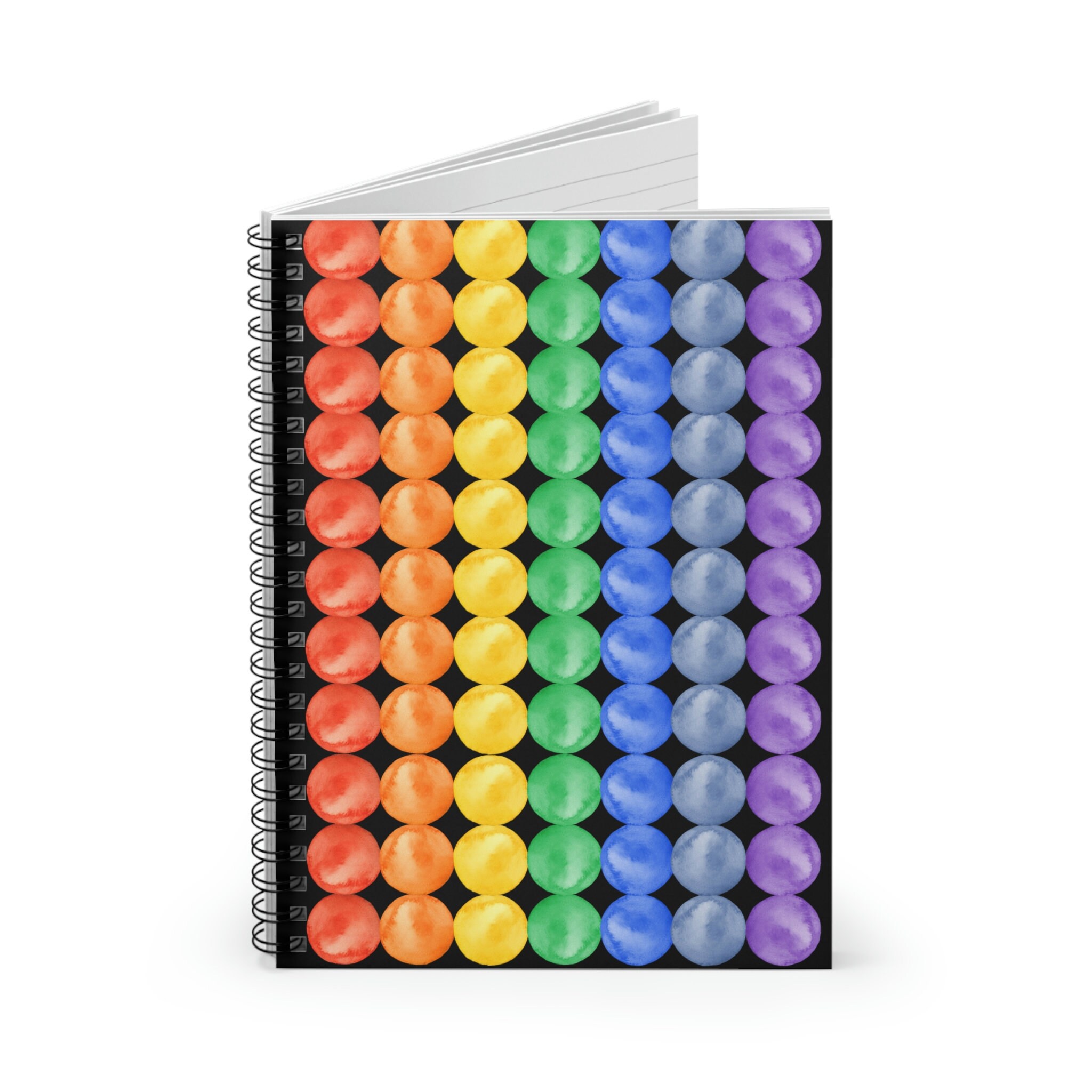 Spiral Notebook, Rainbow Circles From My Original Hand-painted ...