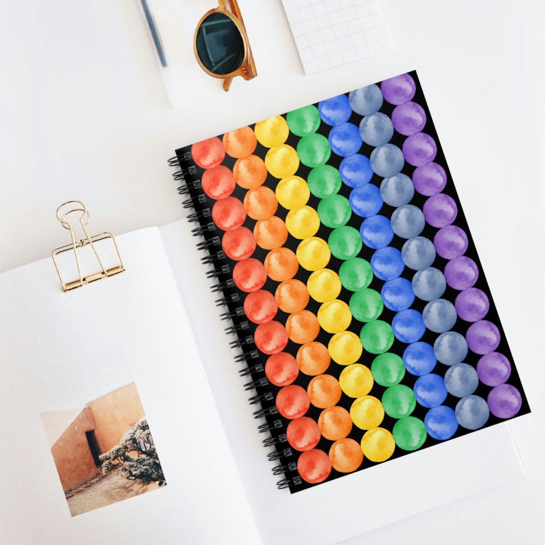 Spiral Notebook, Rainbow Circles From My Original Hand-painted ...