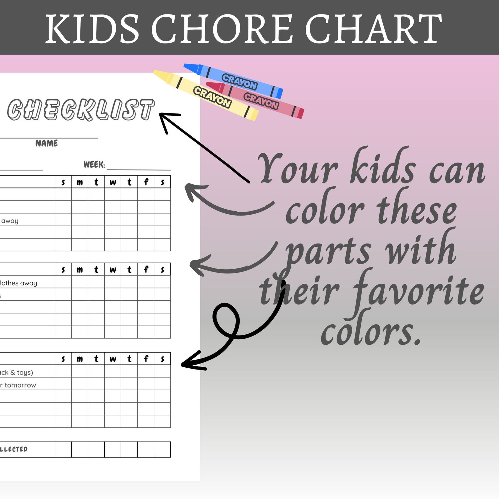 Chore Chart for Kids, to Do List for Daily Routine, Chore Chart ...