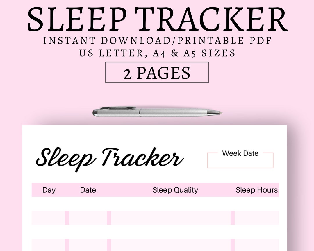 Sleep Tracker Printable for Insomnia Disorders, Weekly Sleep Log, Sleep ...