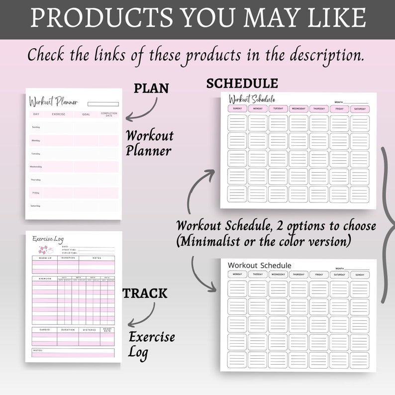 Printable Workout Schedule Monthly Routine Planner 30 Day - Etsy