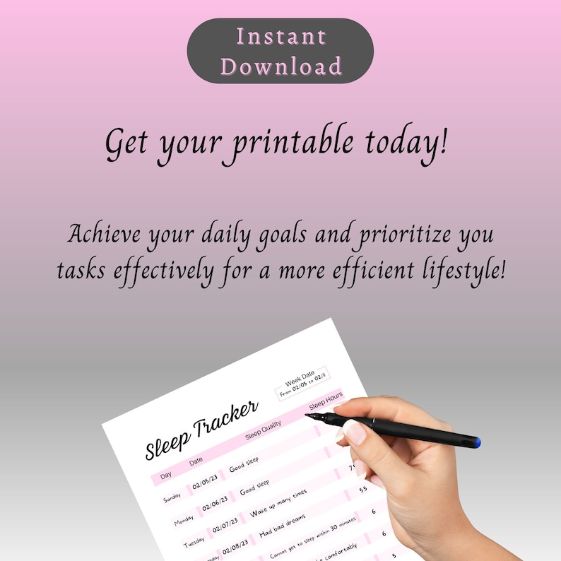 Sleep Tracker Printable for Insomnia Disorders, Weekly Sleep Log, Sleep ...