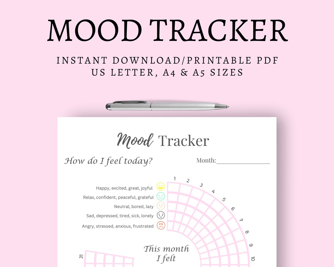 Monthly Mood Tracker Printable Circular Mood Tracker Self - Etsy Australia