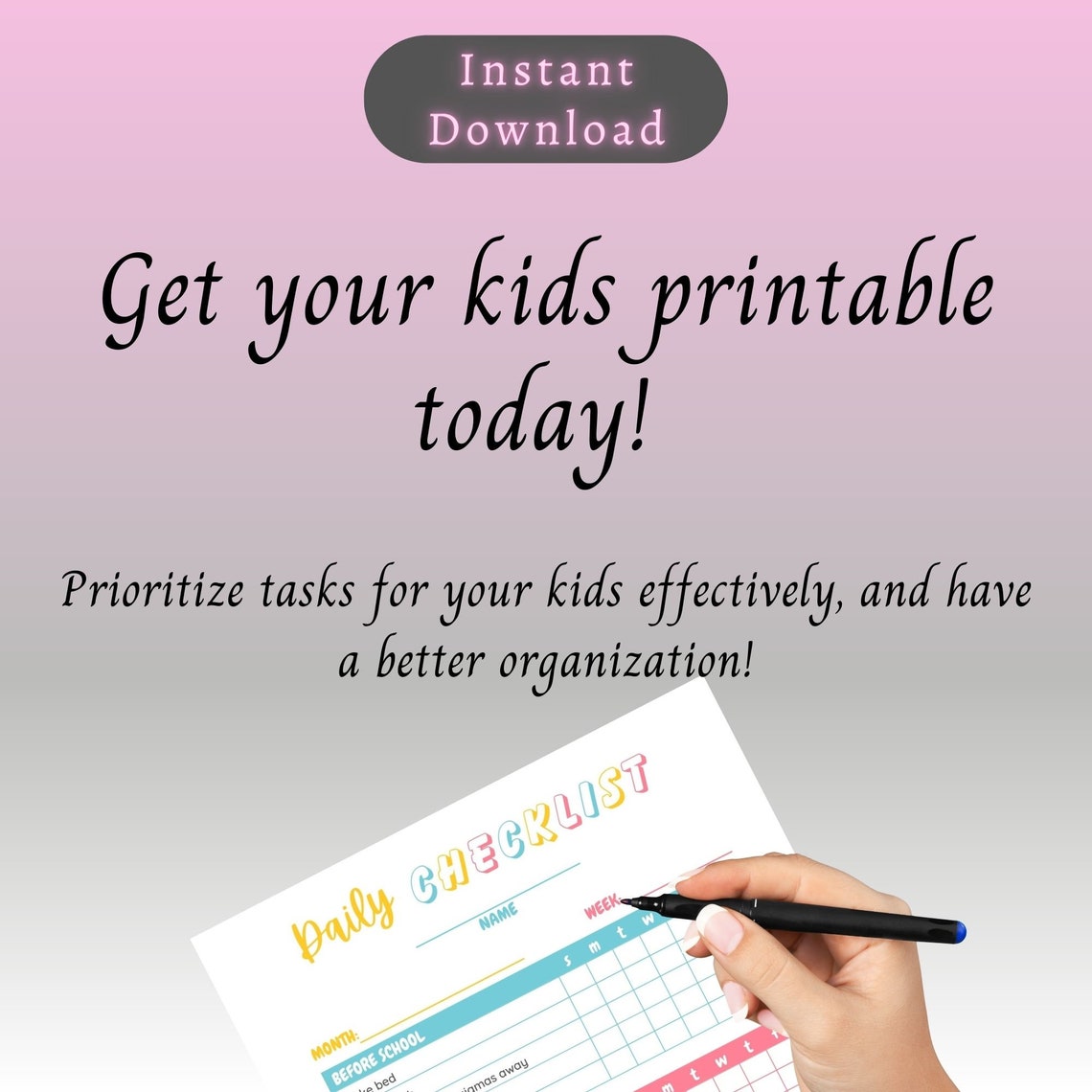 Chore Chart for Kids, to Do List for Daily Routine, Chore Chart ...