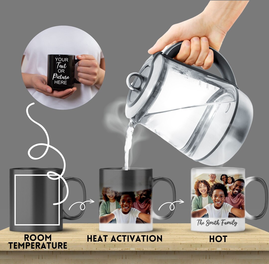 Custom Magic Mug Custom Photo Mug Color Changing Mug Black - Etsy
