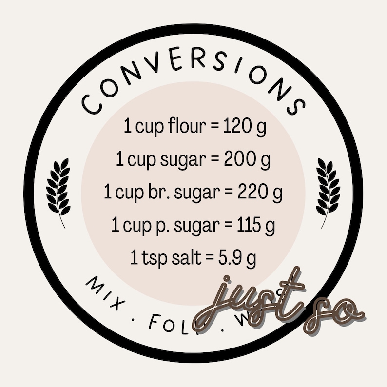 Conversion Chart for the Kitchen, Printable and Resizable - Etsy