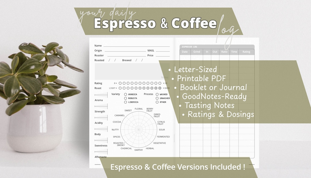 Ultimate Coffee Espresso Notebook, Complete Tasting & Brewing Journal ...