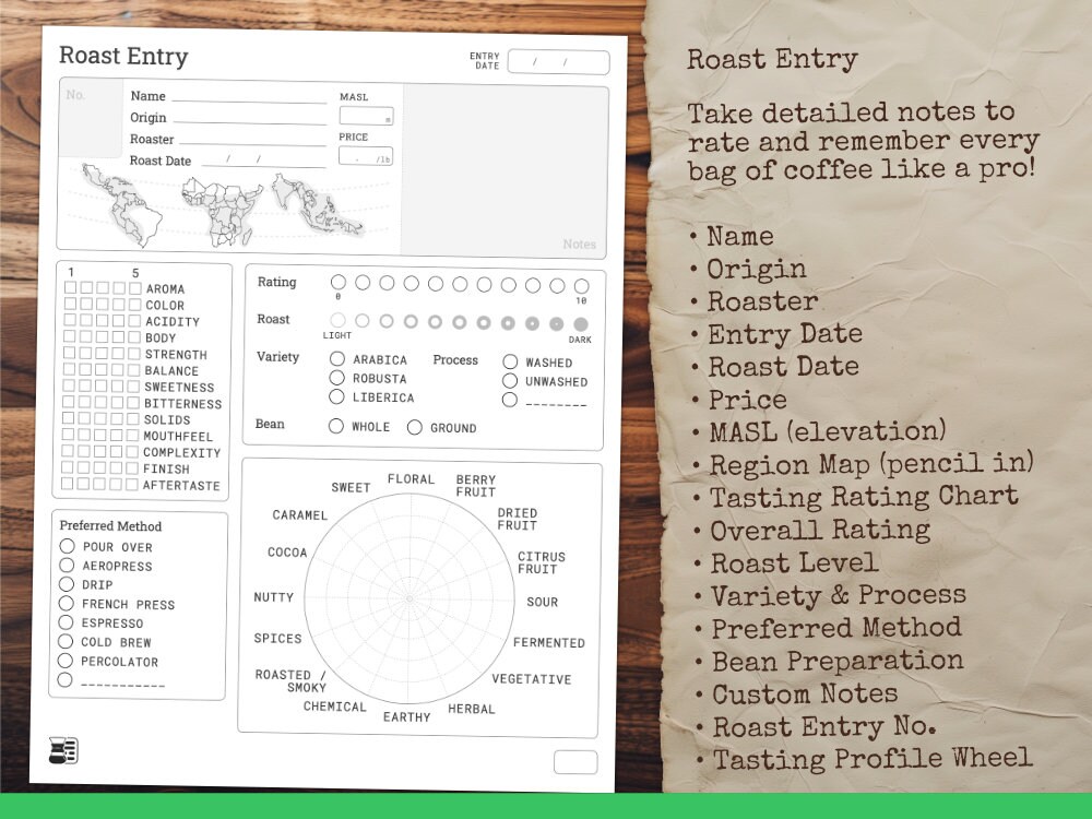Coffee Tasting Journal — ULTIMATE EDITION, Complete Coffee Espresso ...