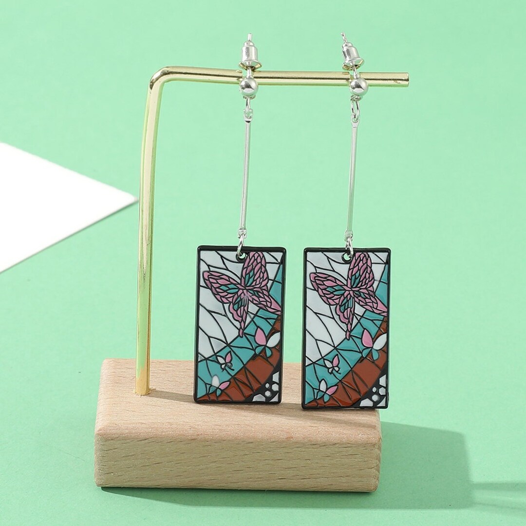 Demon Anime Manga Crafted Earrings Anime Pattern Inspired Hashira Ear ...