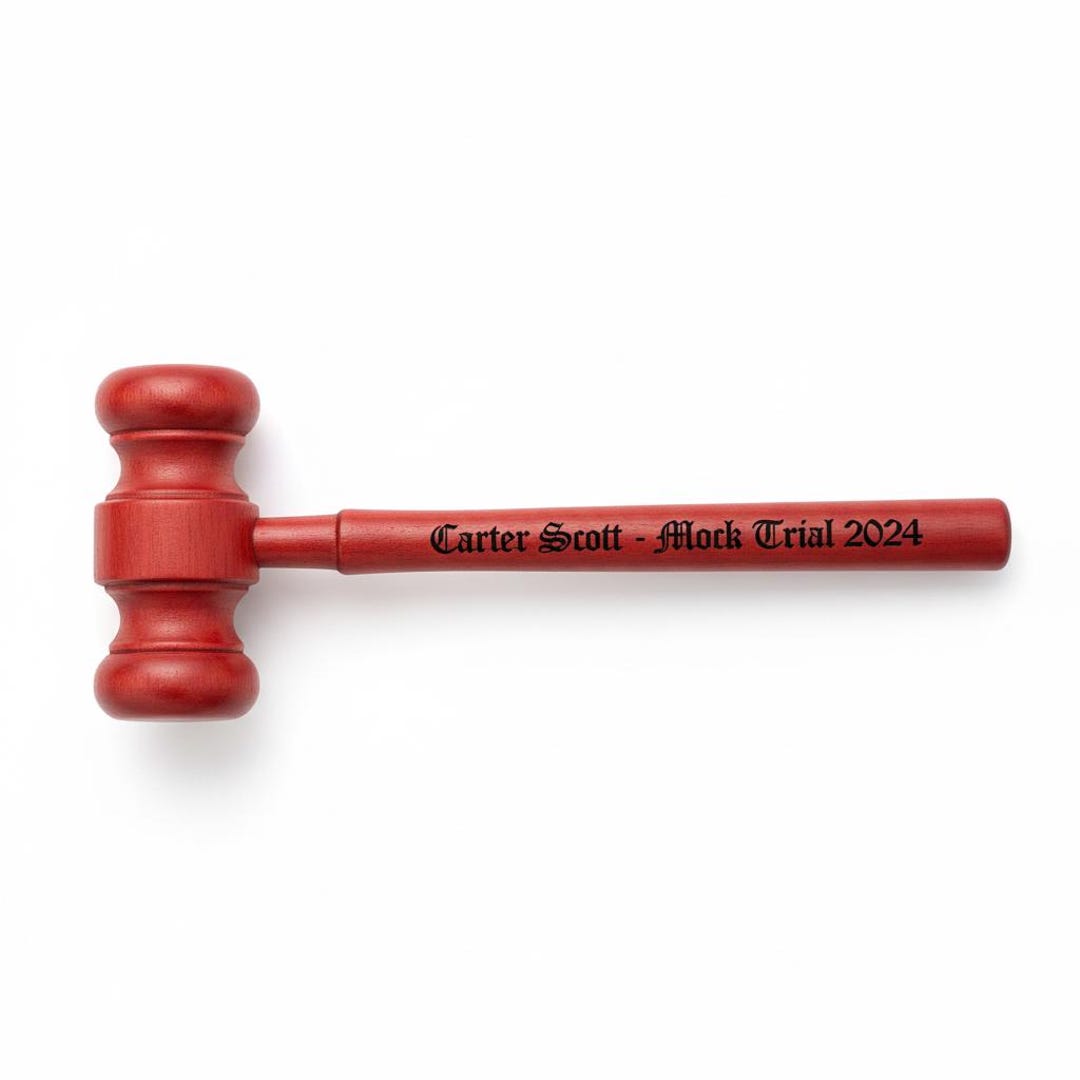 Personalized Mock Trial Gavel | Custom Engraved Gavel | Student Lawyer ...