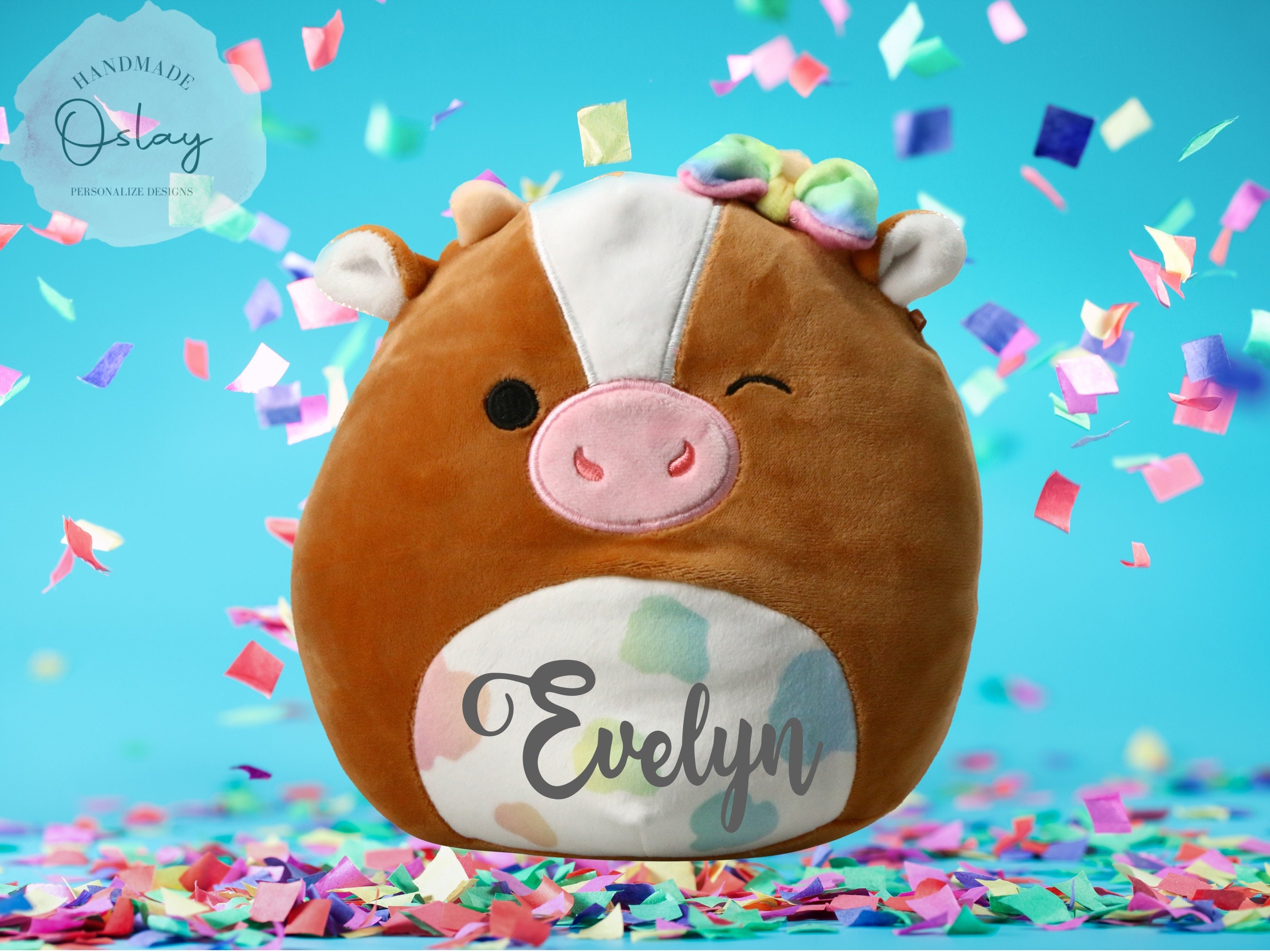 7.5in Custom Squishmallow Custom Plushie Squishmallow Birthday Party ...