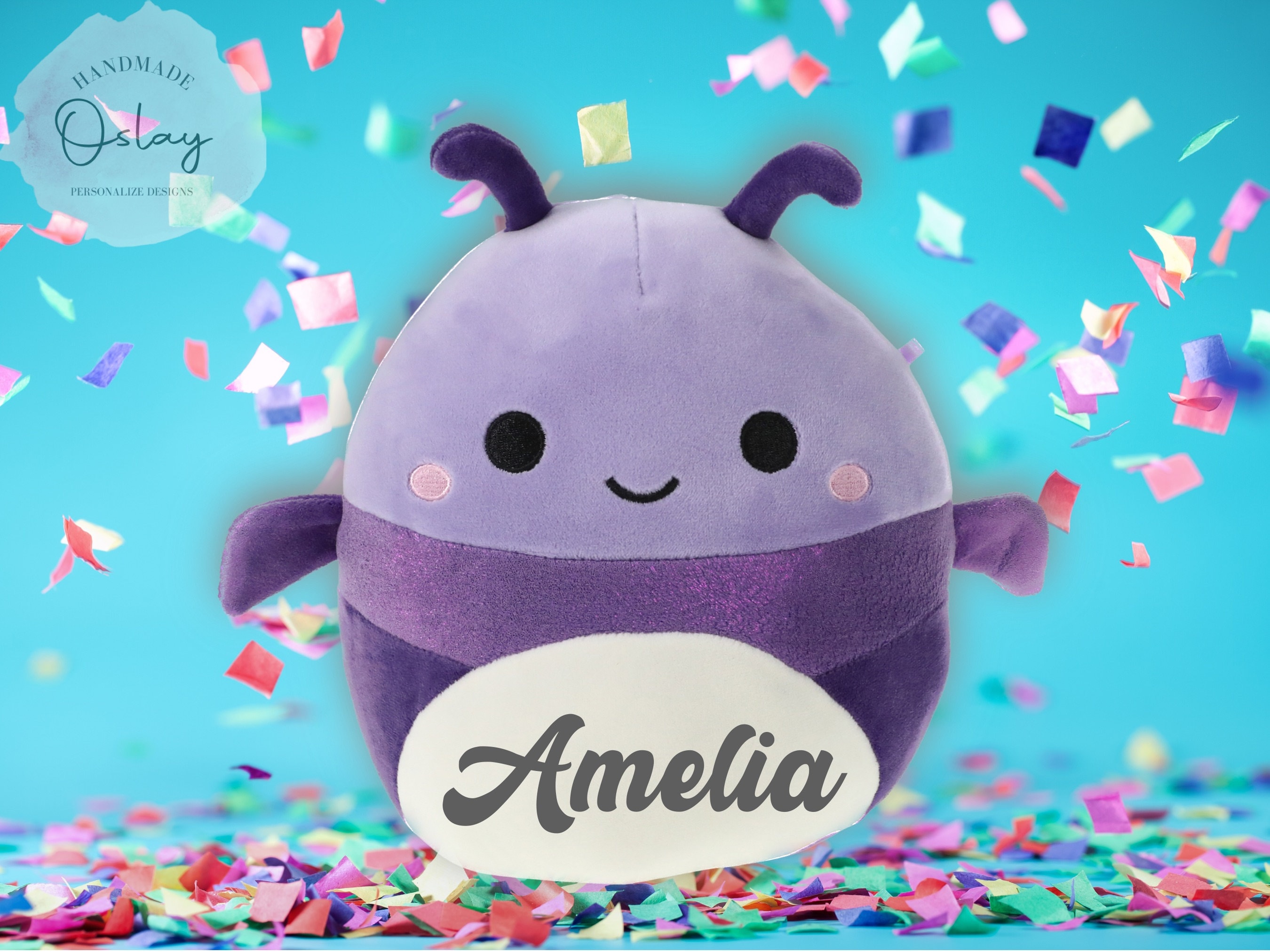 7.5in Custom Squishmallow Custom Plushie Squishmallow Birthday Party ...