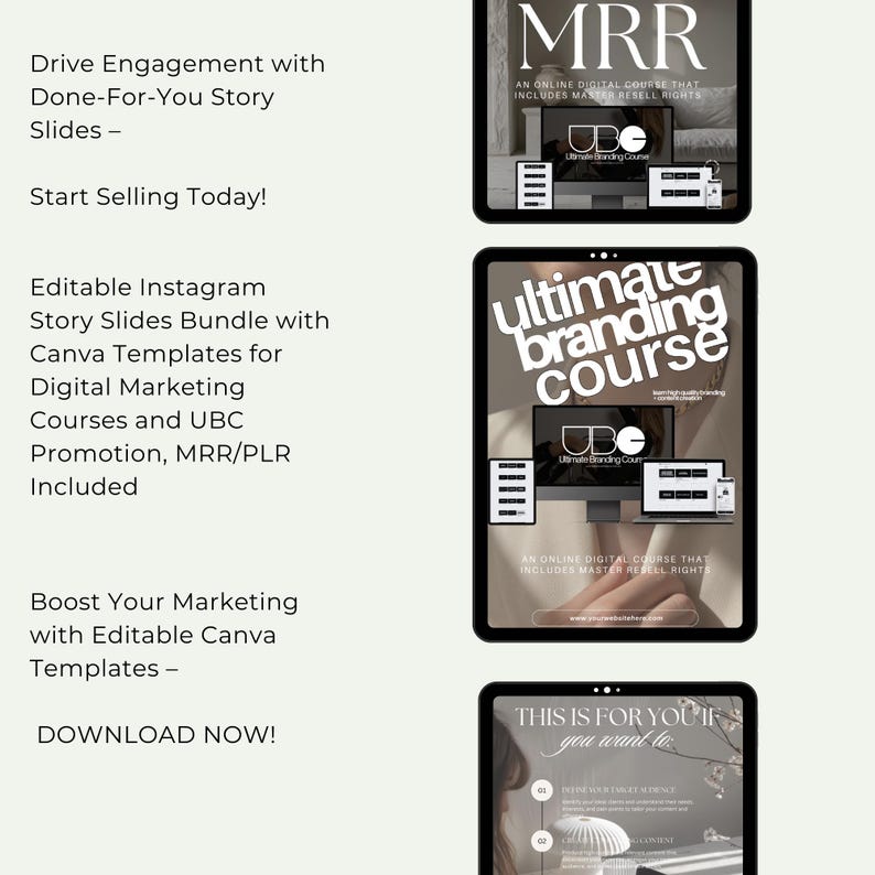 100 Editable UBC Story Slide Templates | Digital Marketing PLR & MRR ...