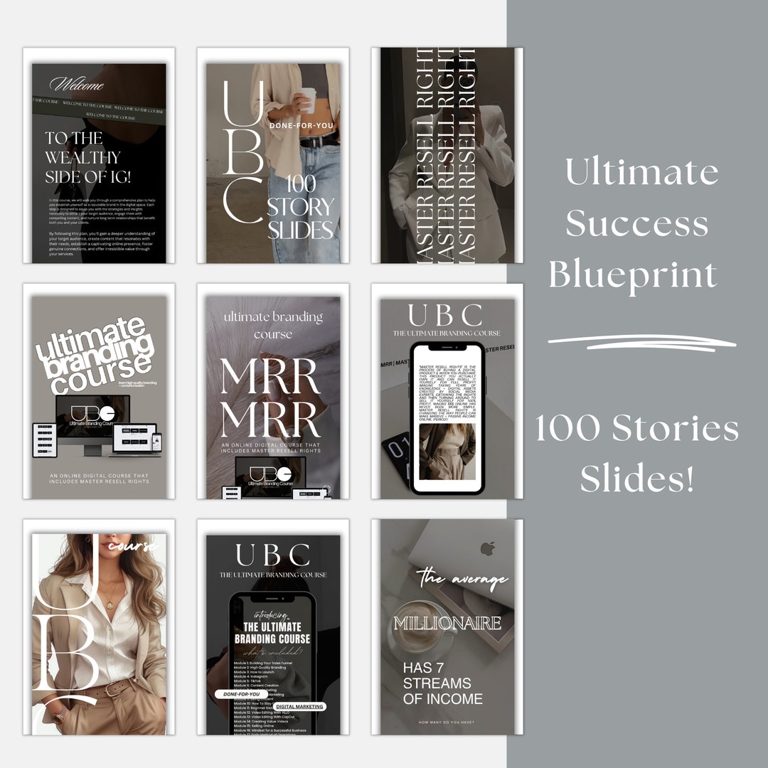 PLR and MRR UBC Story Slides 100 Editable Ubc Instagram & Pinterest Marketing Slides Boost Your ...