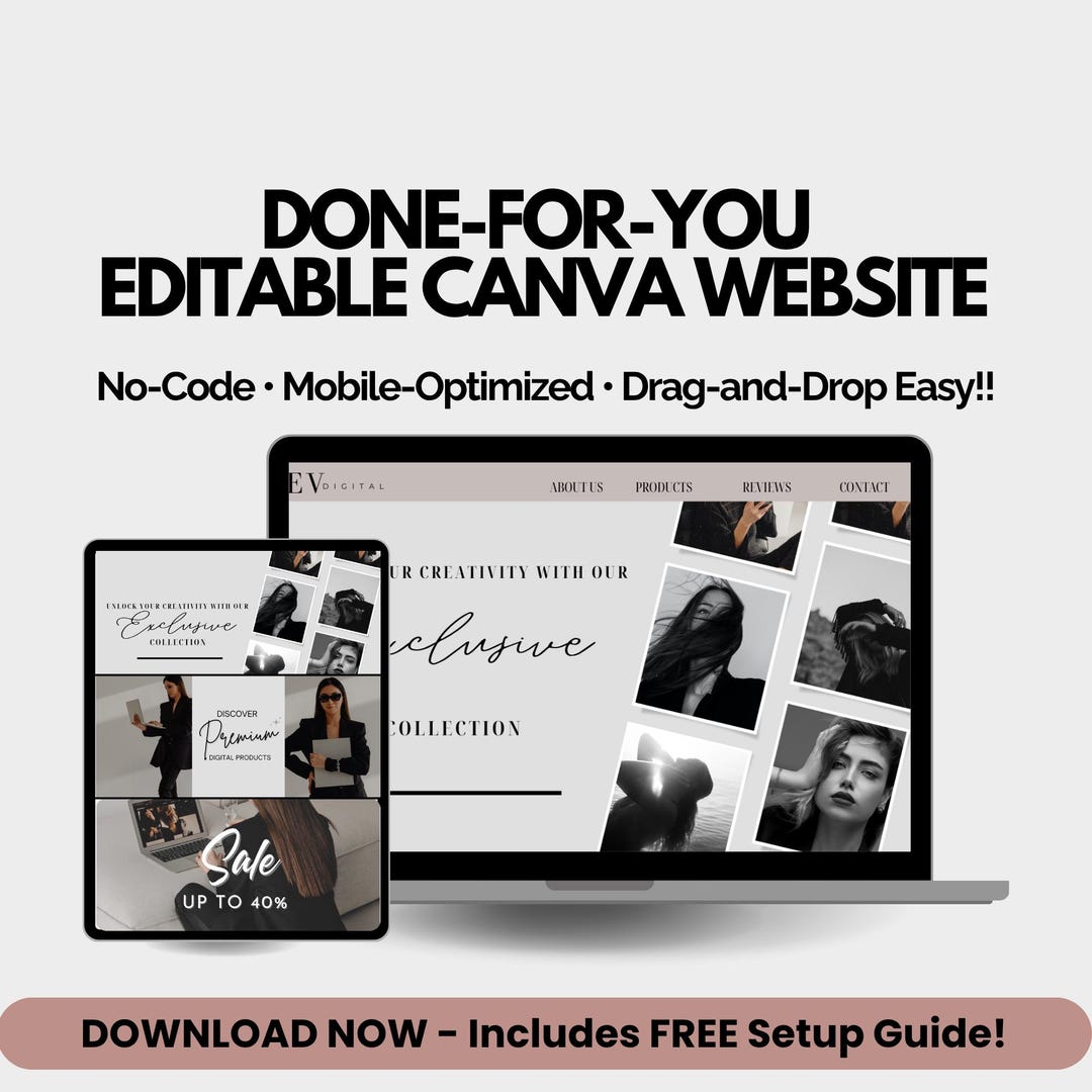 Canva Website Template | Aesthetic Landing Page & Reel Covers (digital Download) - Etsy