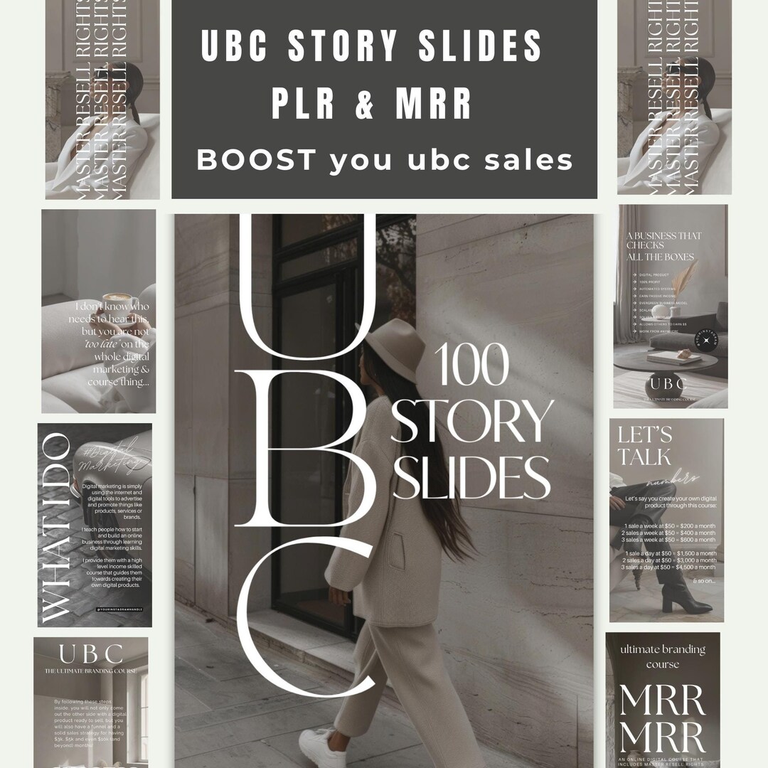 100 Editable UBC Story Slide Templates | Digital Marketing PLR & MRR ...