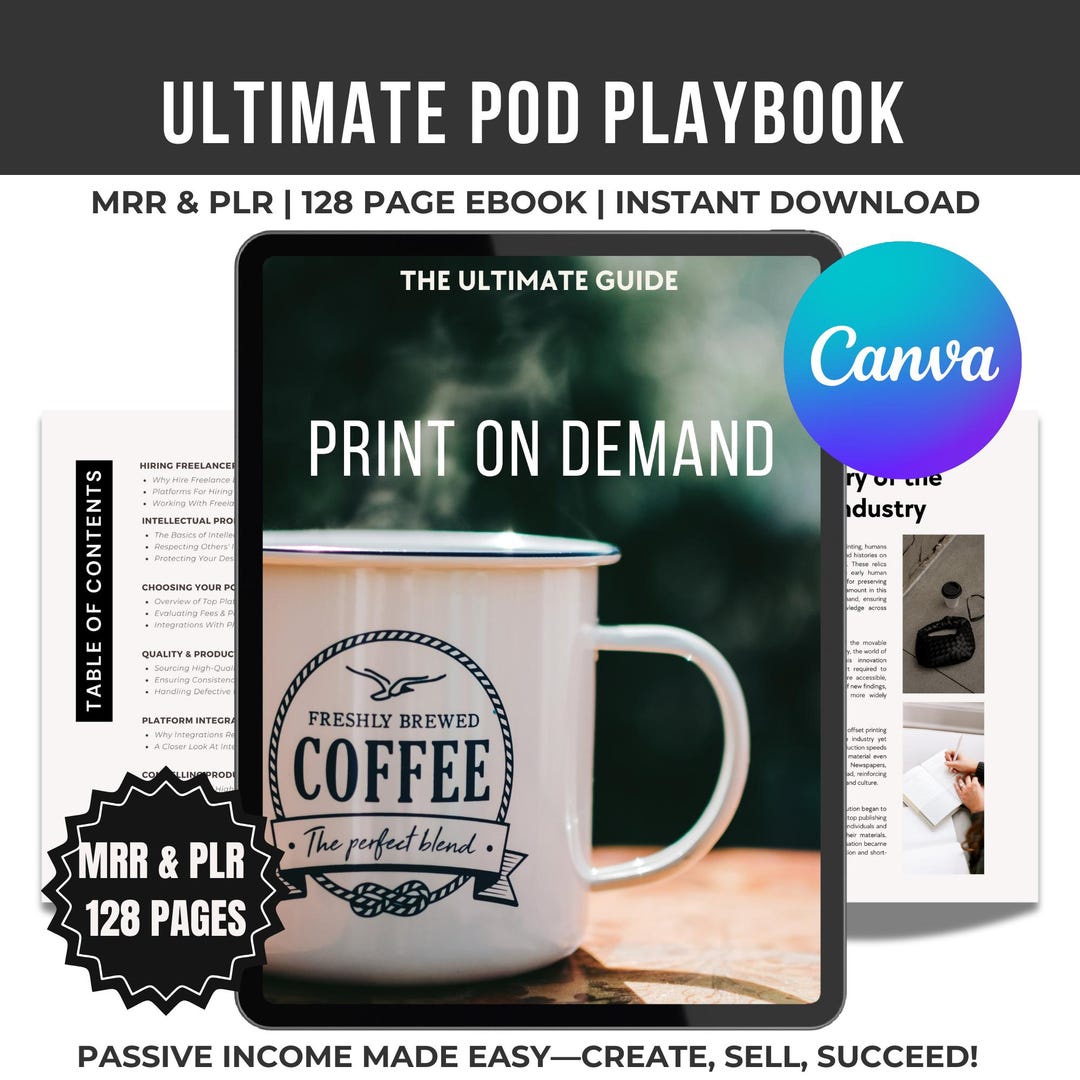 Print on Demand Business Guide: Quick Start Playbook for Passive Income With MRR & PLR Right - Etsy