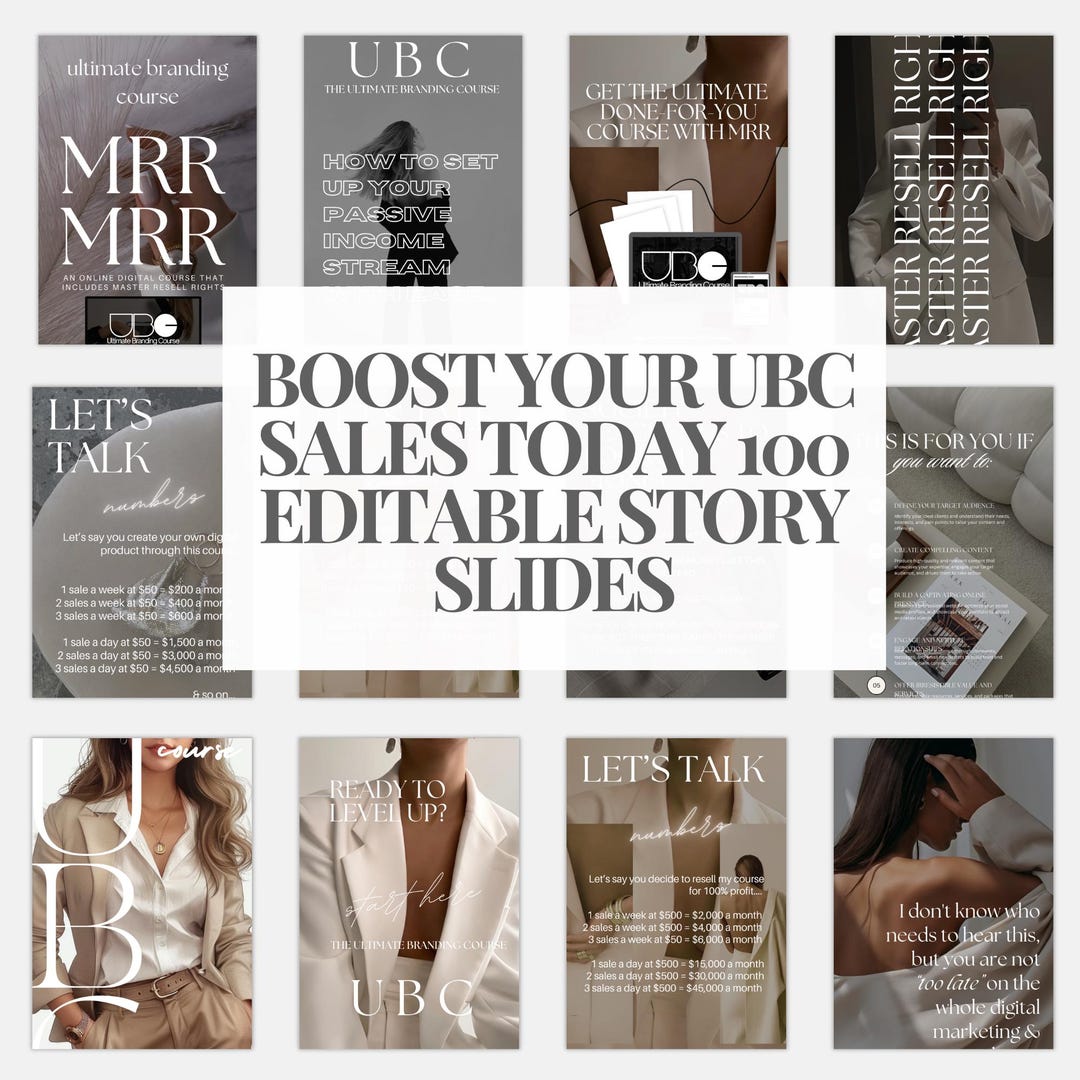 Editable UBC Story Templates Canva-ready Slides for Entrepreneurs MRR ...