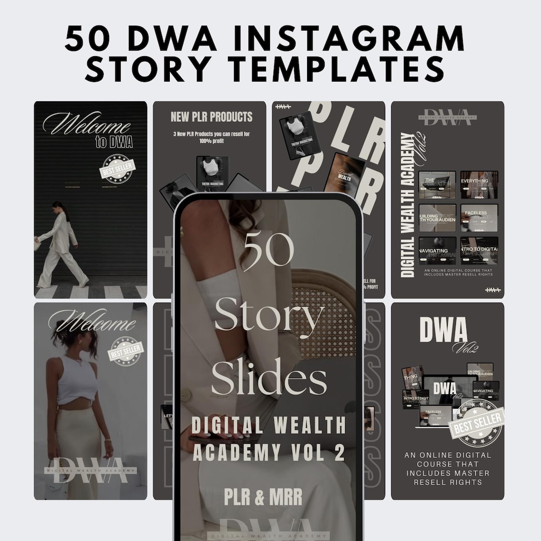 100 DWA Instagram Story Slides With Master Resell Rights, Digital ...