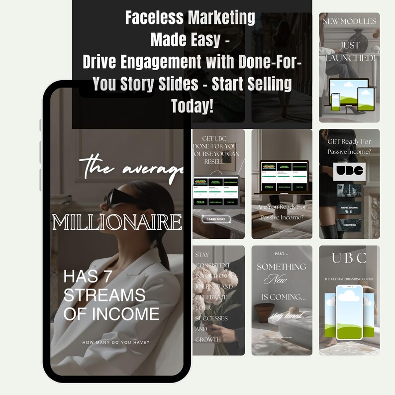 100 Editable UBC Story Slide Templates | Digital Marketing PLR & MRR ...