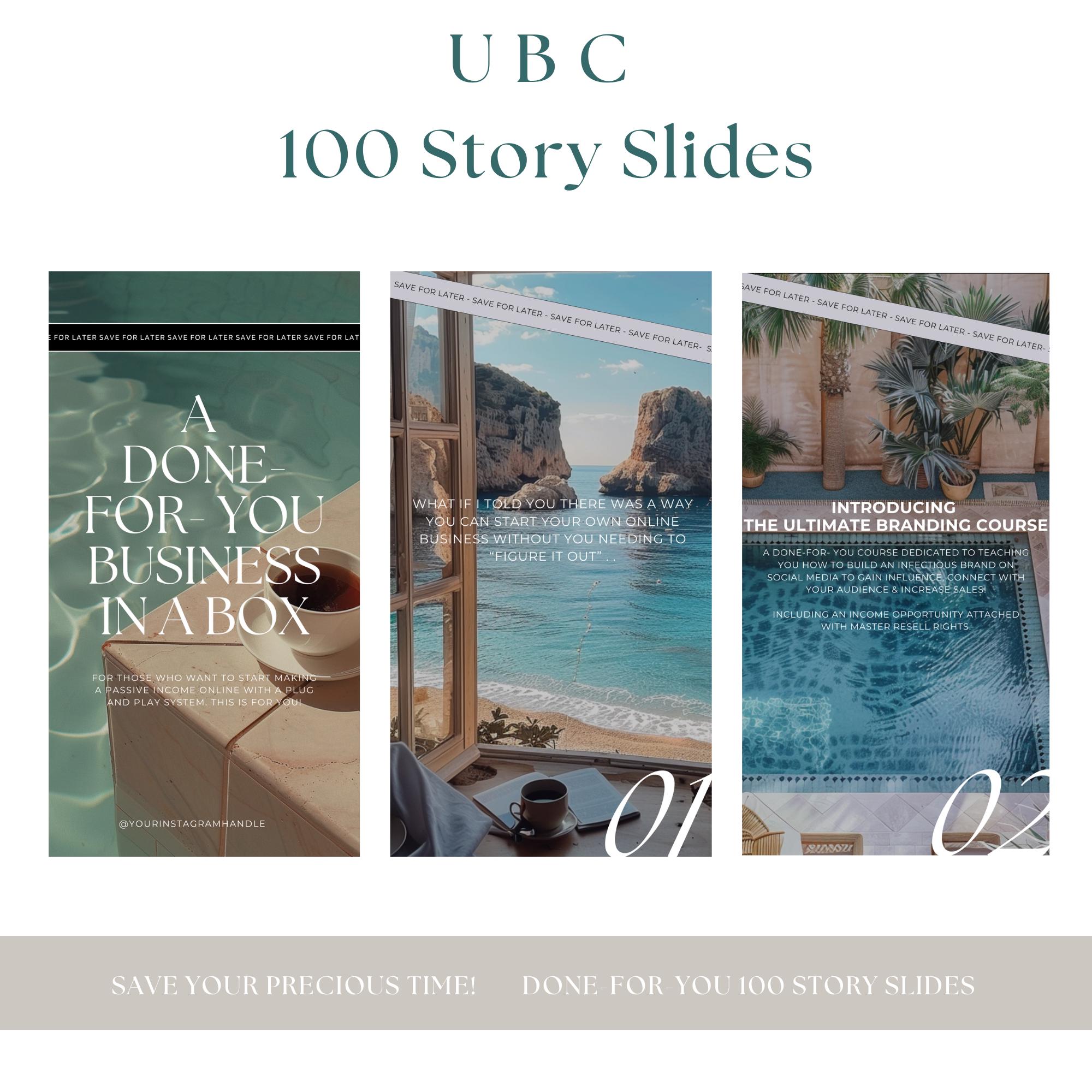 UBC Story Slides: 100 Faceless Marketing Canva Templates (PLR + MRR) - Etsy