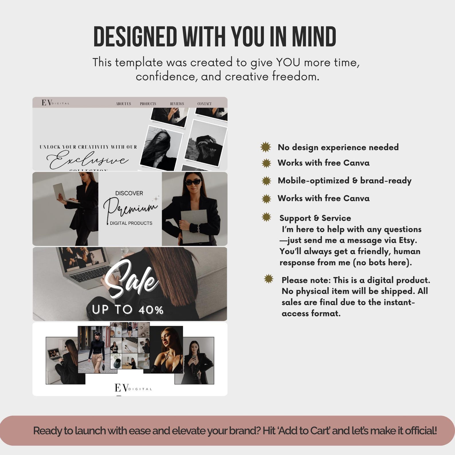 Canva Website Template | Aesthetic Landing Page & Reel Covers (digital ...