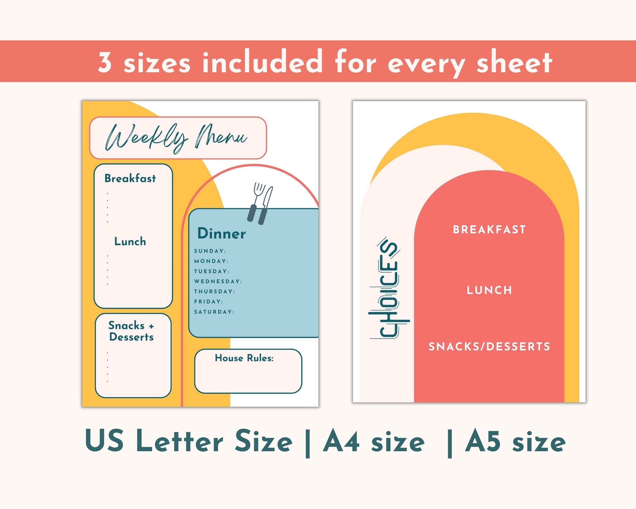 Simple Family Weekly Meal Planner Printable Kit, What's for Dinner ...