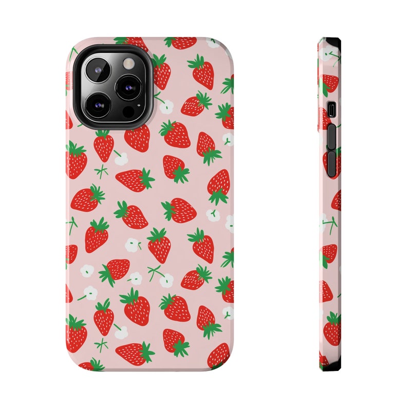 Strawberries iPhone Case Cute Risograph Image Repeating Tile Pattern ...