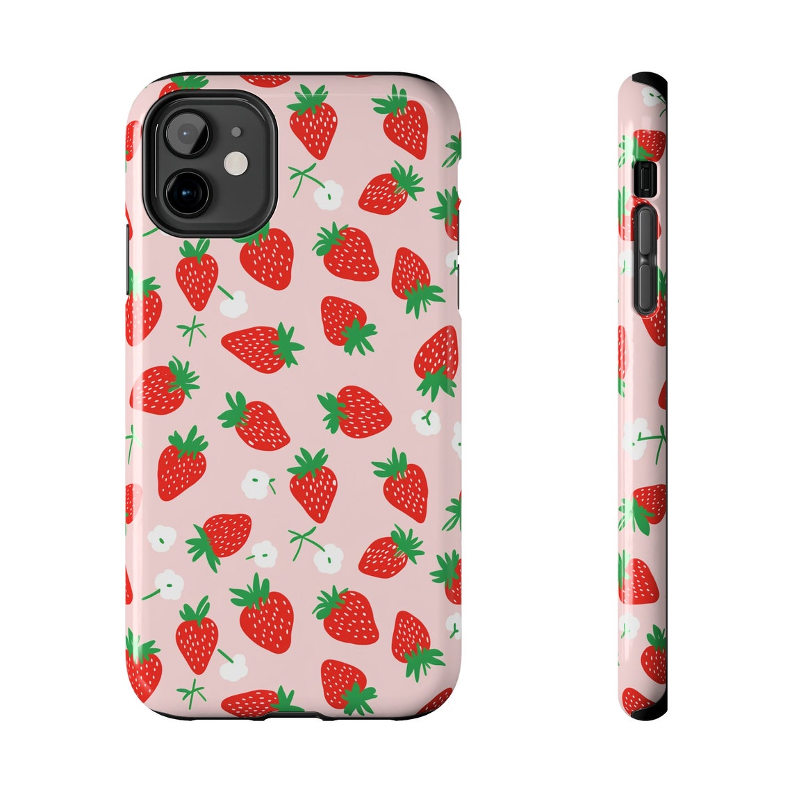 Strawberries iPhone Case Cute Risograph Image Repeating Tile Pattern ...