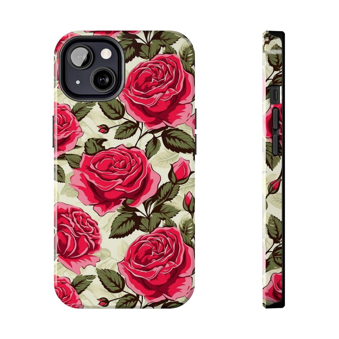 Beautiful Rose iPhone Case Red Rose Tile Pattern Design for Phone - Etsy