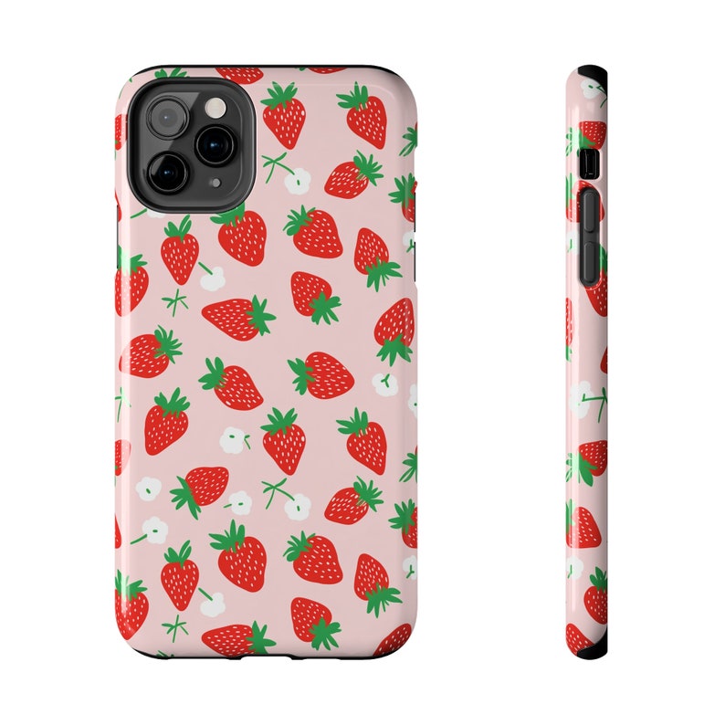 Strawberries iPhone Case Cute Risograph Image Repeating Tile Pattern ...