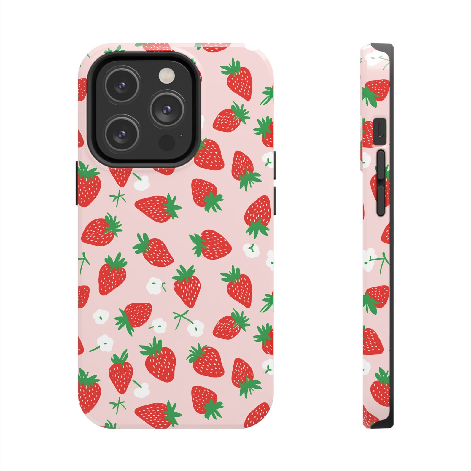 Strawberries iPhone Case Cute Risograph Image Repeating Tile Pattern ...