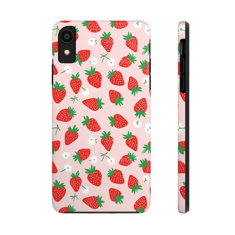Strawberries iPhone Case Cute Risograph Image Repeating Tile Pattern ...