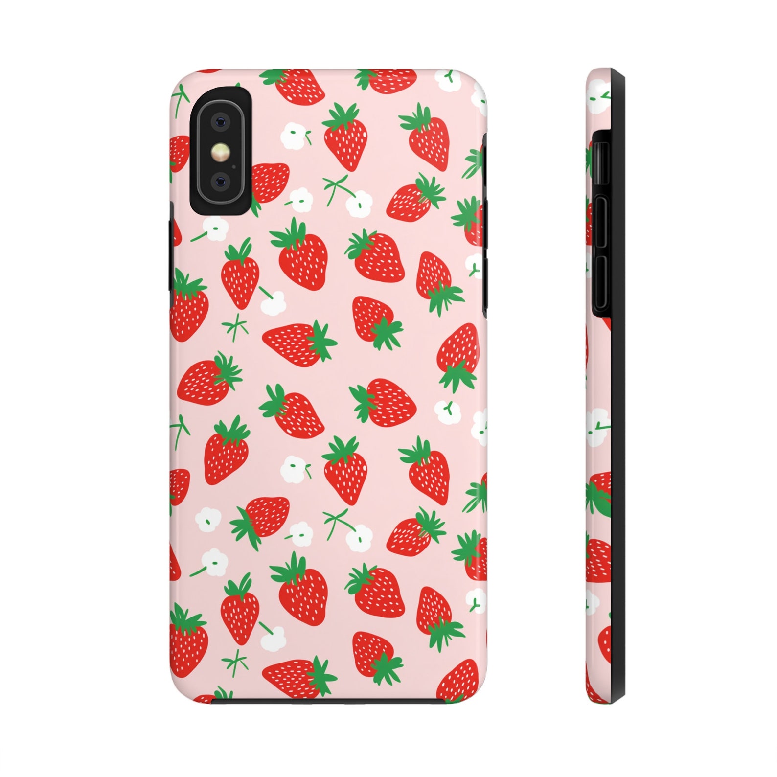 Strawberries iPhone Case Cute Risograph Image Repeating Tile Pattern ...