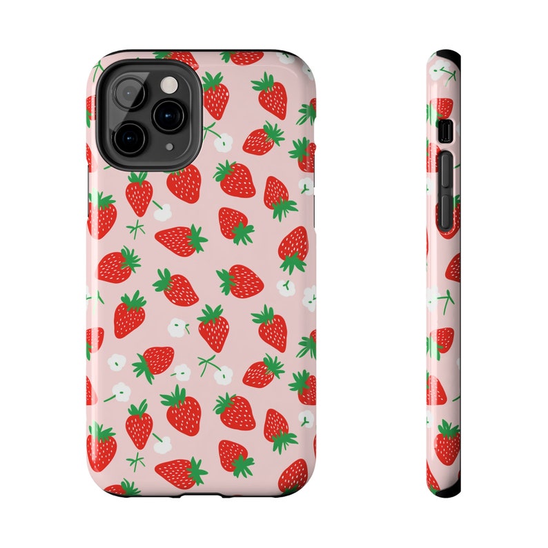 Strawberries iPhone Case Cute Risograph Image Repeating Tile Pattern ...