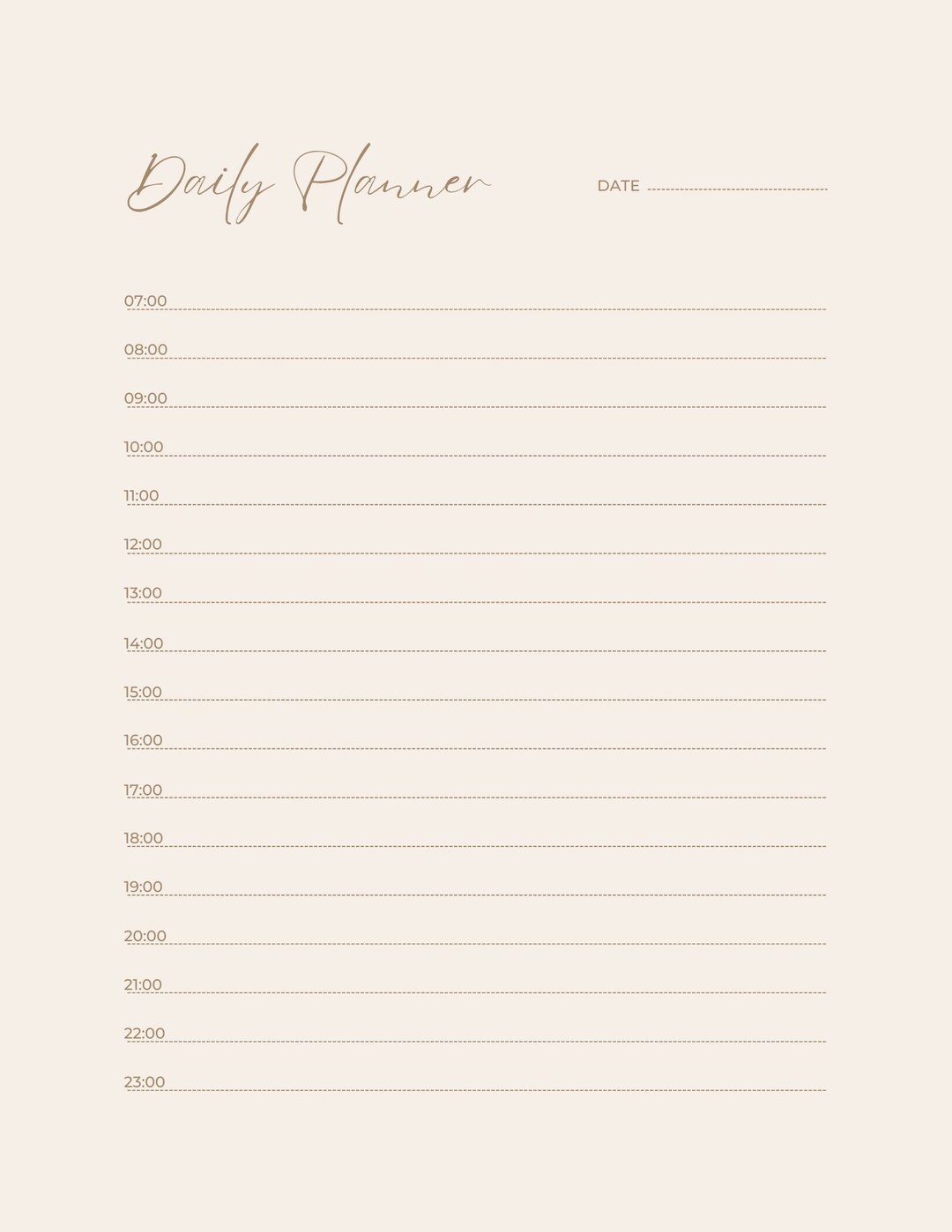 One Page Planner, Instant Download, Minimal Daily Planner, Productive ...