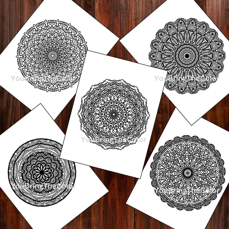 40 Mandala Coloring Pages for Adults – Easy to Medium (digital Download ...