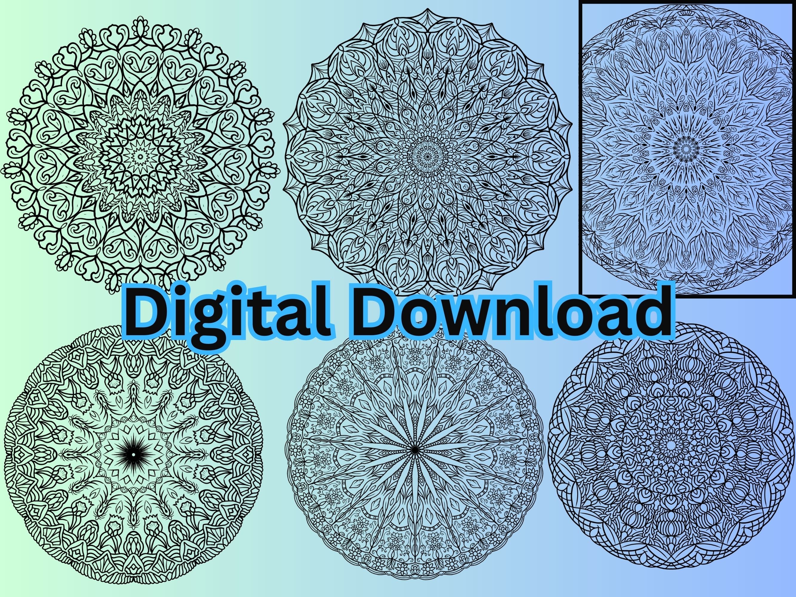 20 Unique Intricate Mandala Coloring Pages - Printable Bundle for ...