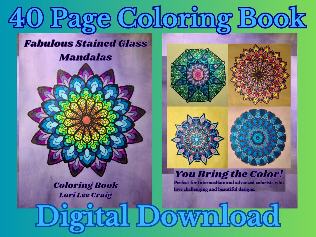 Fabulous Stained Glass Mandalas Coloring Book Digital Download - Etsy