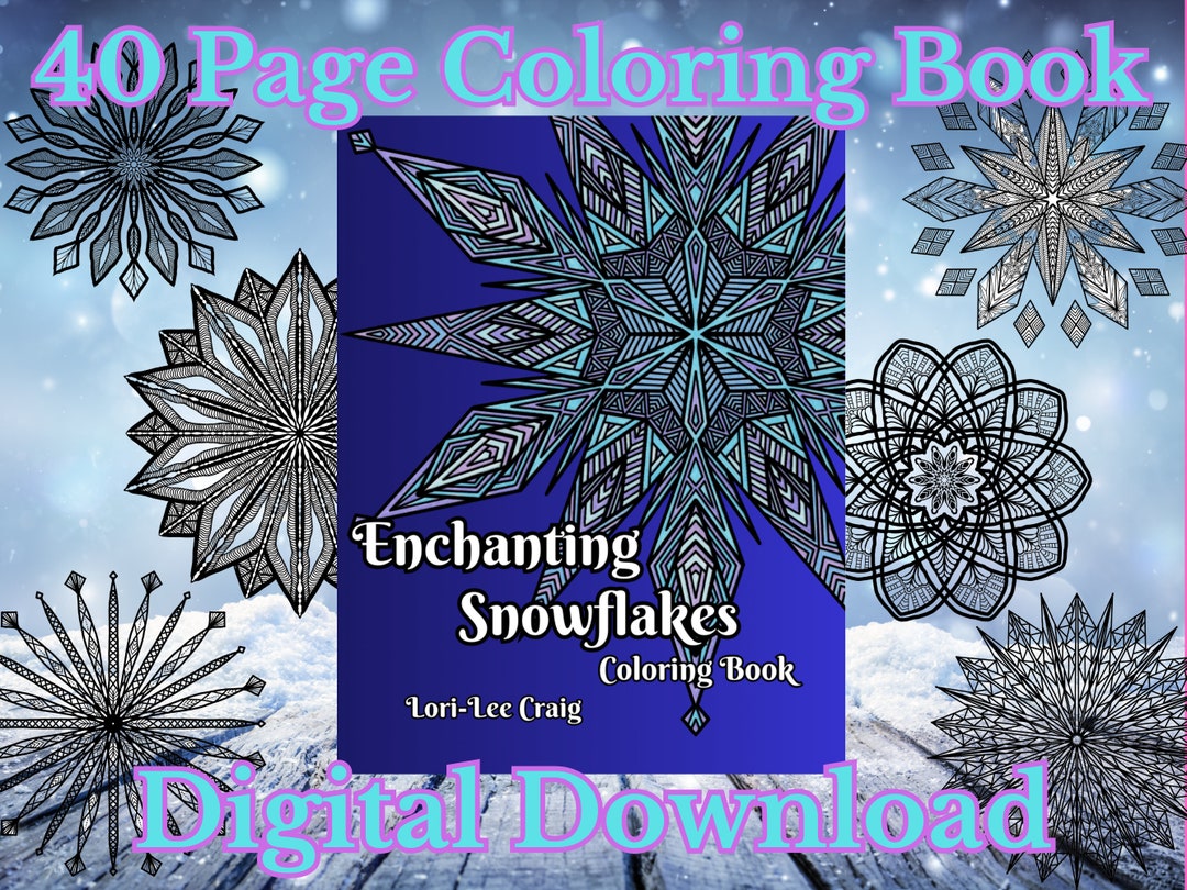 Snowflake Mandala Coloring Book: 40 Hand-drawn Winter Designs (PDF) - Etsy