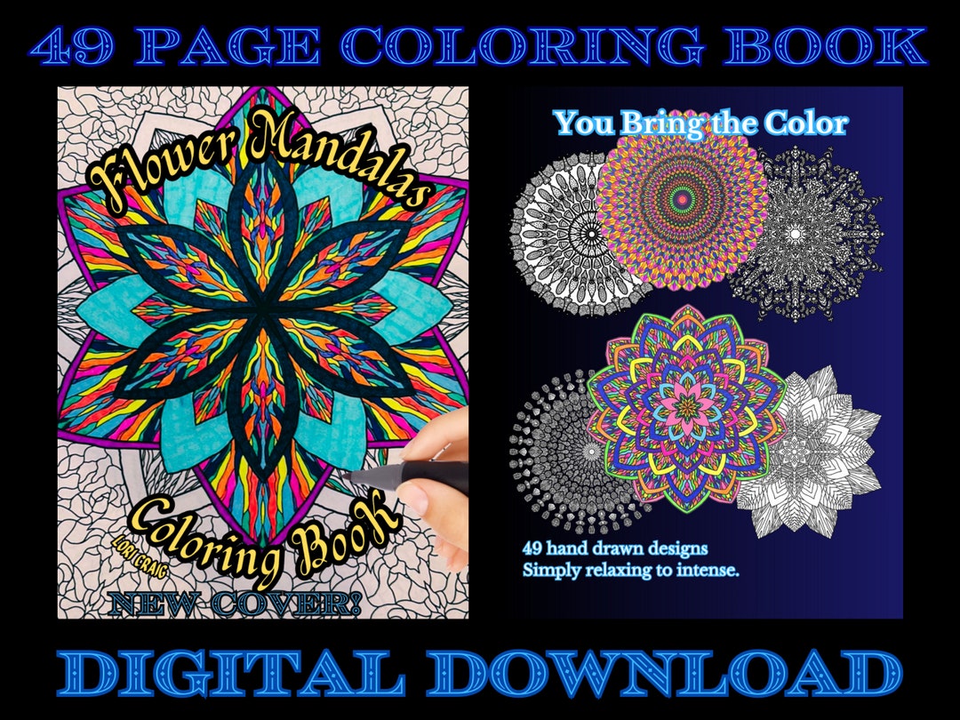 Flower Mandalas Coloring Book Digital Download - Etsy