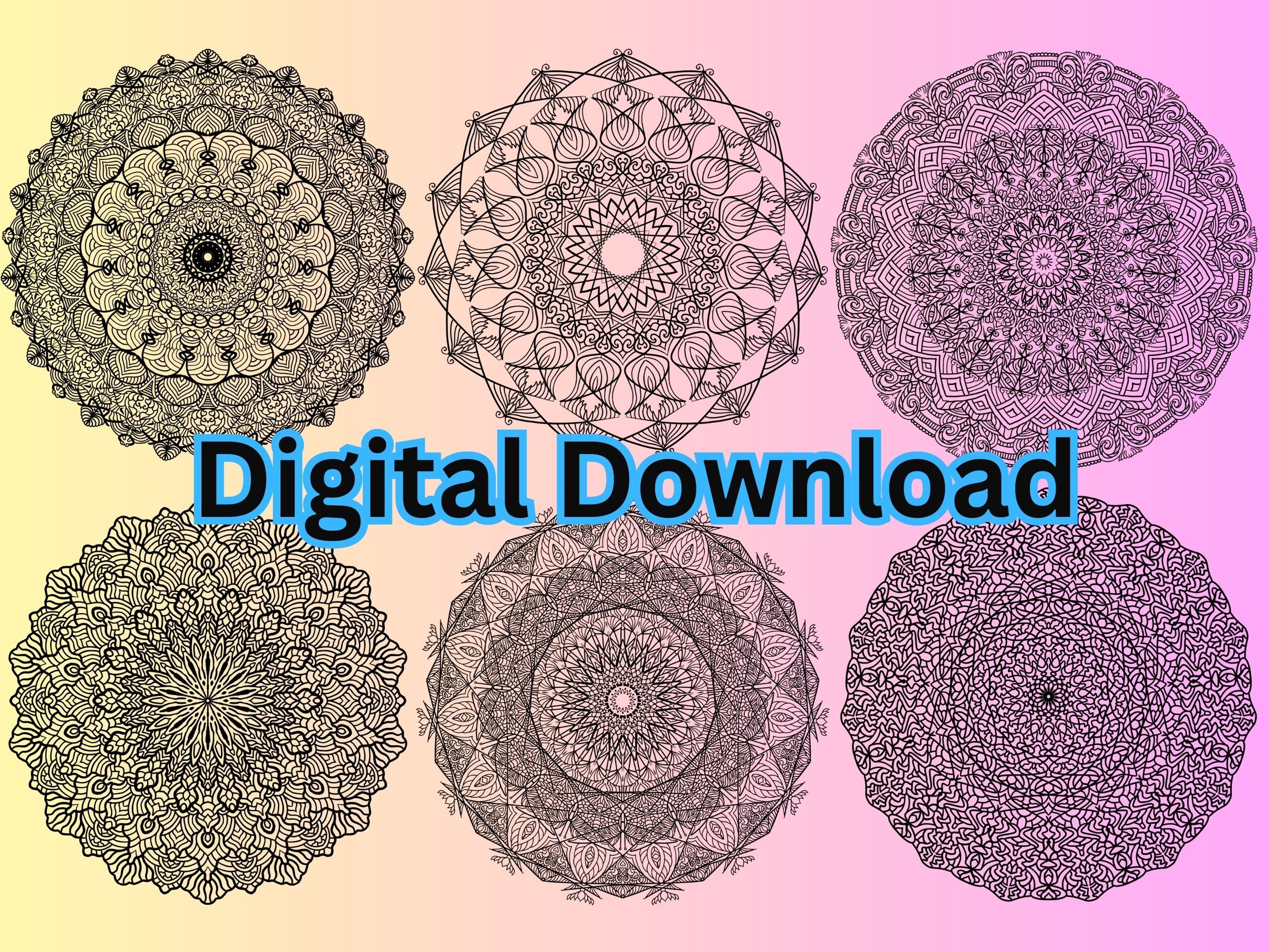 20 Unique Intricate Mandala Coloring Pages - Printable Bundle for ...