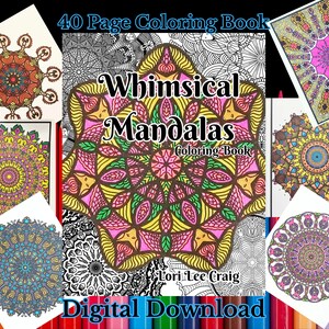 40 Intricate Patterns Coloring Pages Whimsical Mandalas Coloring Book ...