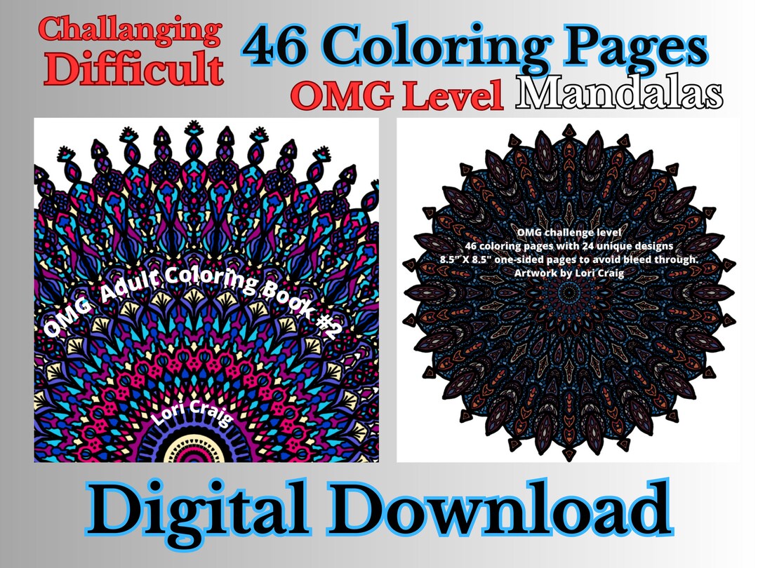 Digital Download Copy of OMG Adult Coloring Book #2 - Etsy