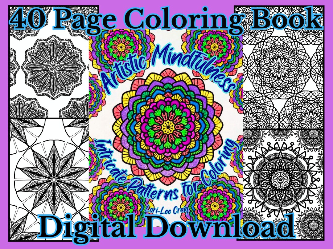 40 Intricate Patterns Coloring Pages Artistic Mindfulness Coloring Book ...