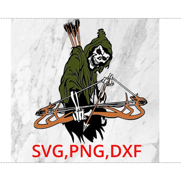 Grim Reaper Bow Hunter Svg - Etsy