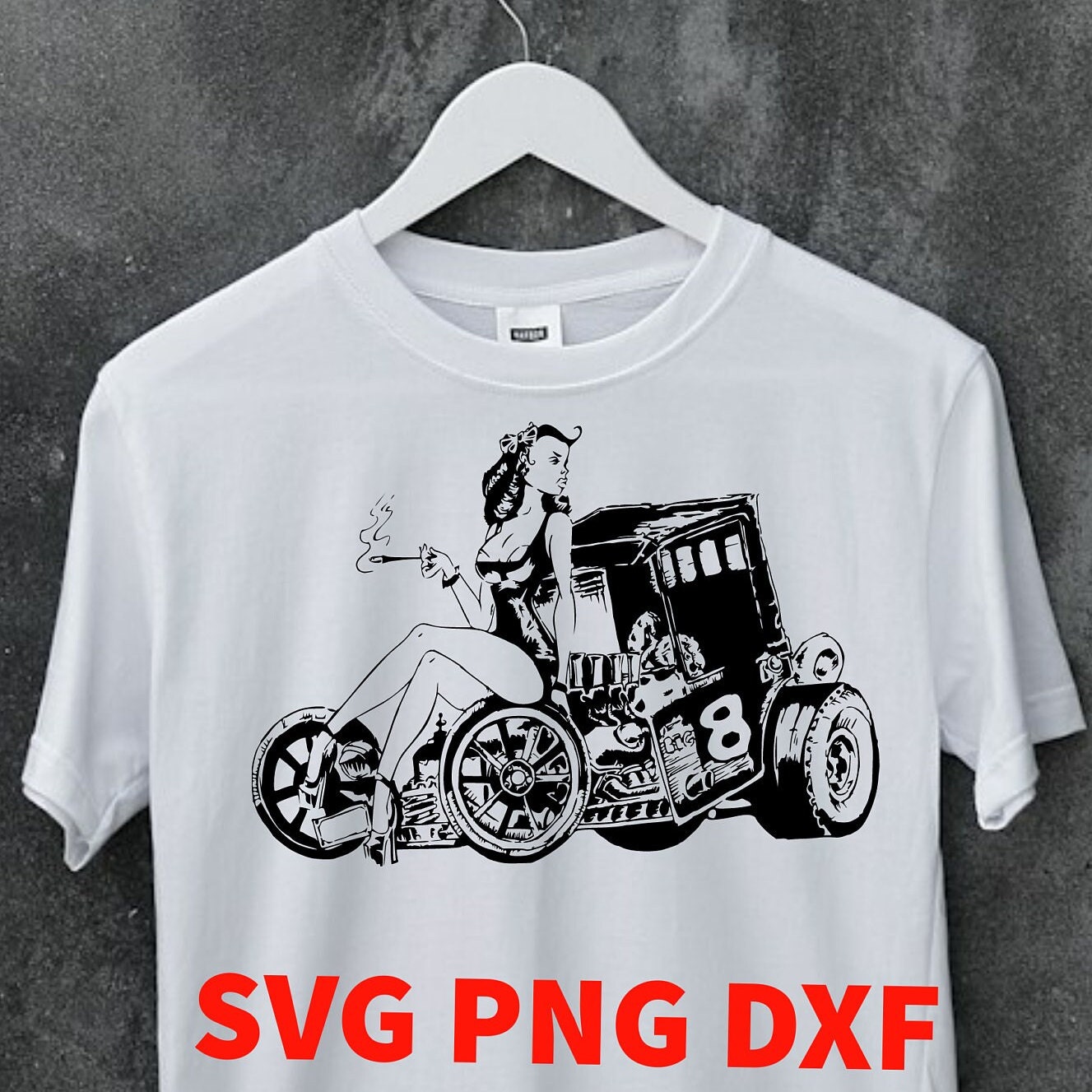 Rat Rod Pin up Girl Street Car Classic Hot Rod Rockabilly Racer Cool ...