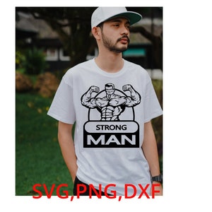 Strong Man Body Builder Muscles Workout SVG PNG DXF File Format Will ...